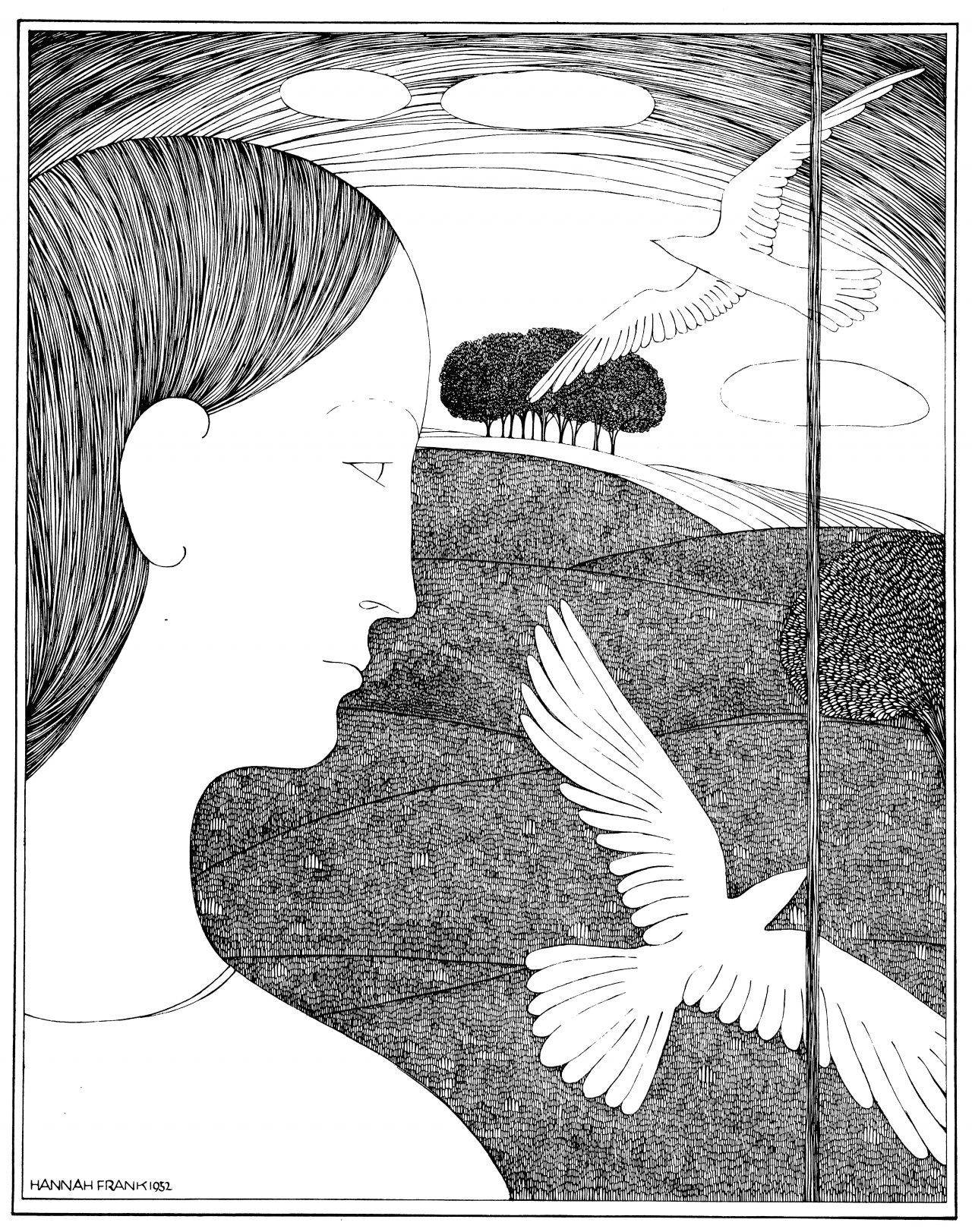 Girl at Window (1952) - Signed | Hannah Frank (1908-2008)